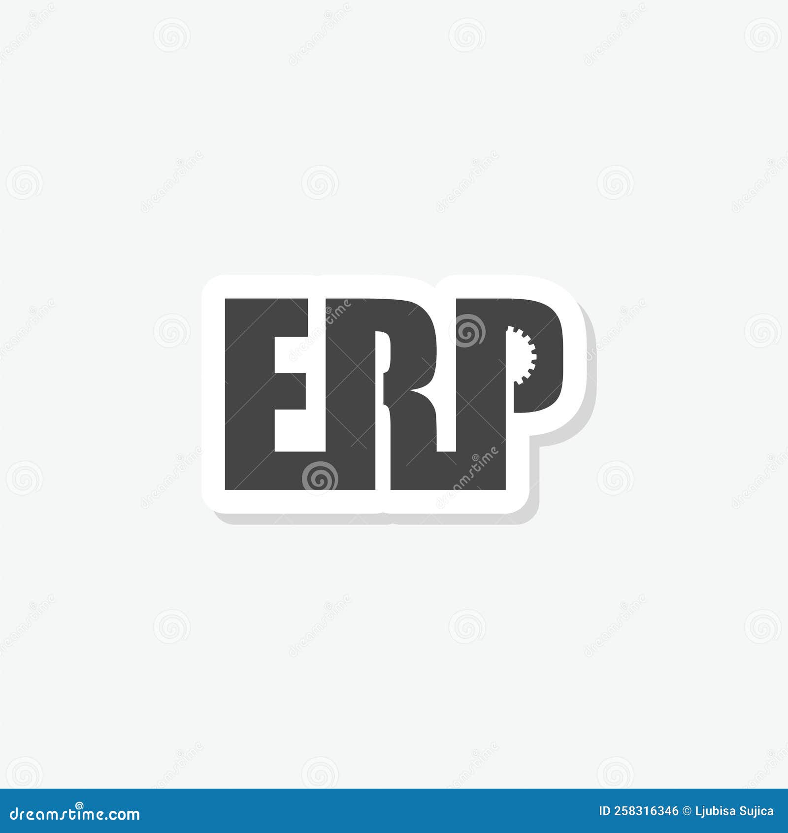 ERP Logo Sticker Isolated on White Background Stock Vector - Illustration of planning, shadow ...