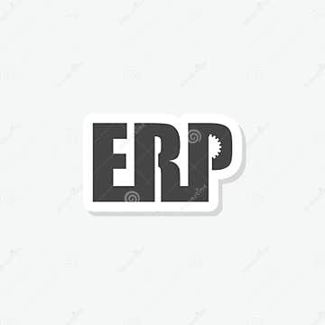 ERP Logo Sticker Isolated on White Background Stock Vector ...