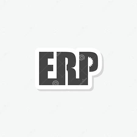ERP Logo Sticker Isolated on White Background Stock Vector ...