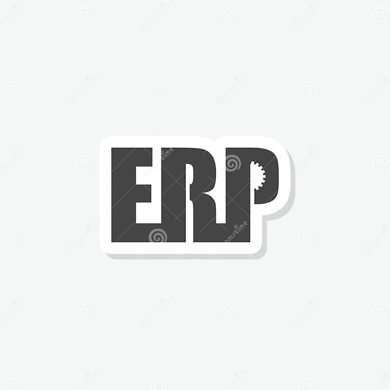 ERP Logo Sticker Isolated on White Background Stock Vector ...