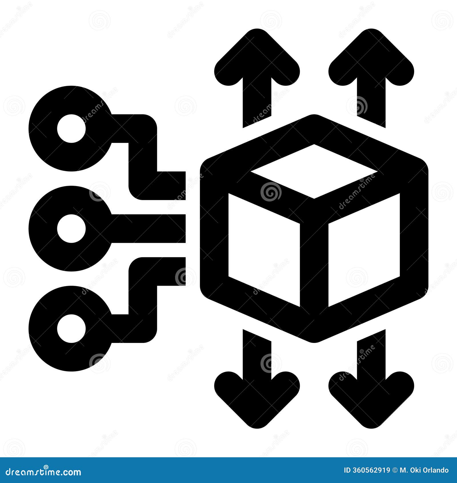 ERP Production Outline Icon Stock Illustration - Illustration of ...
