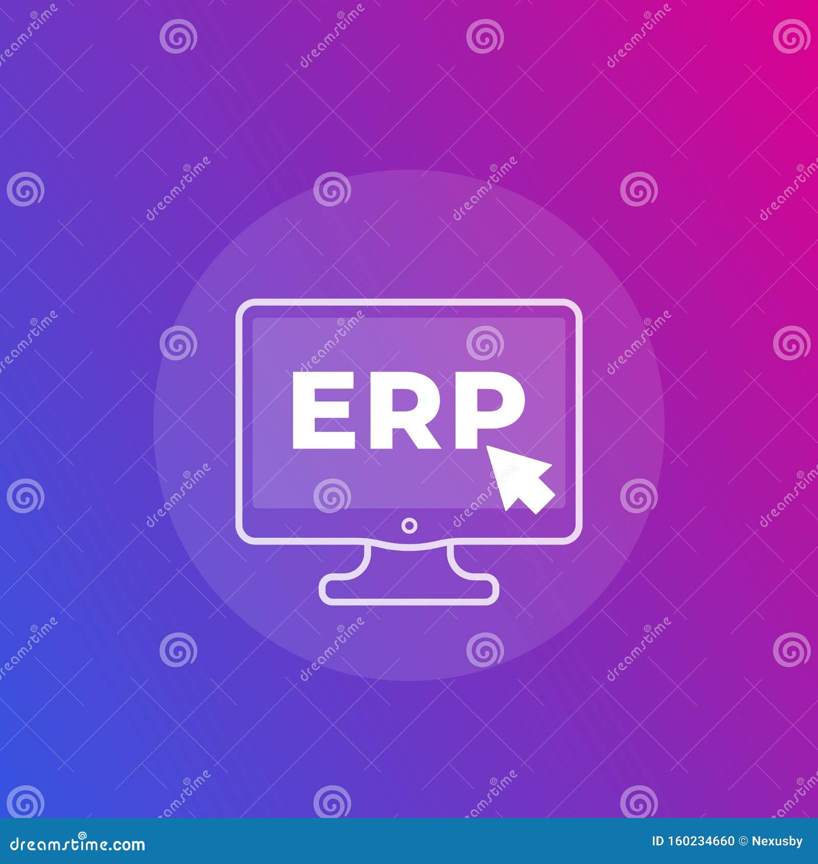 ERP Software Icon with Computer Stock Vector - Illustration of ...