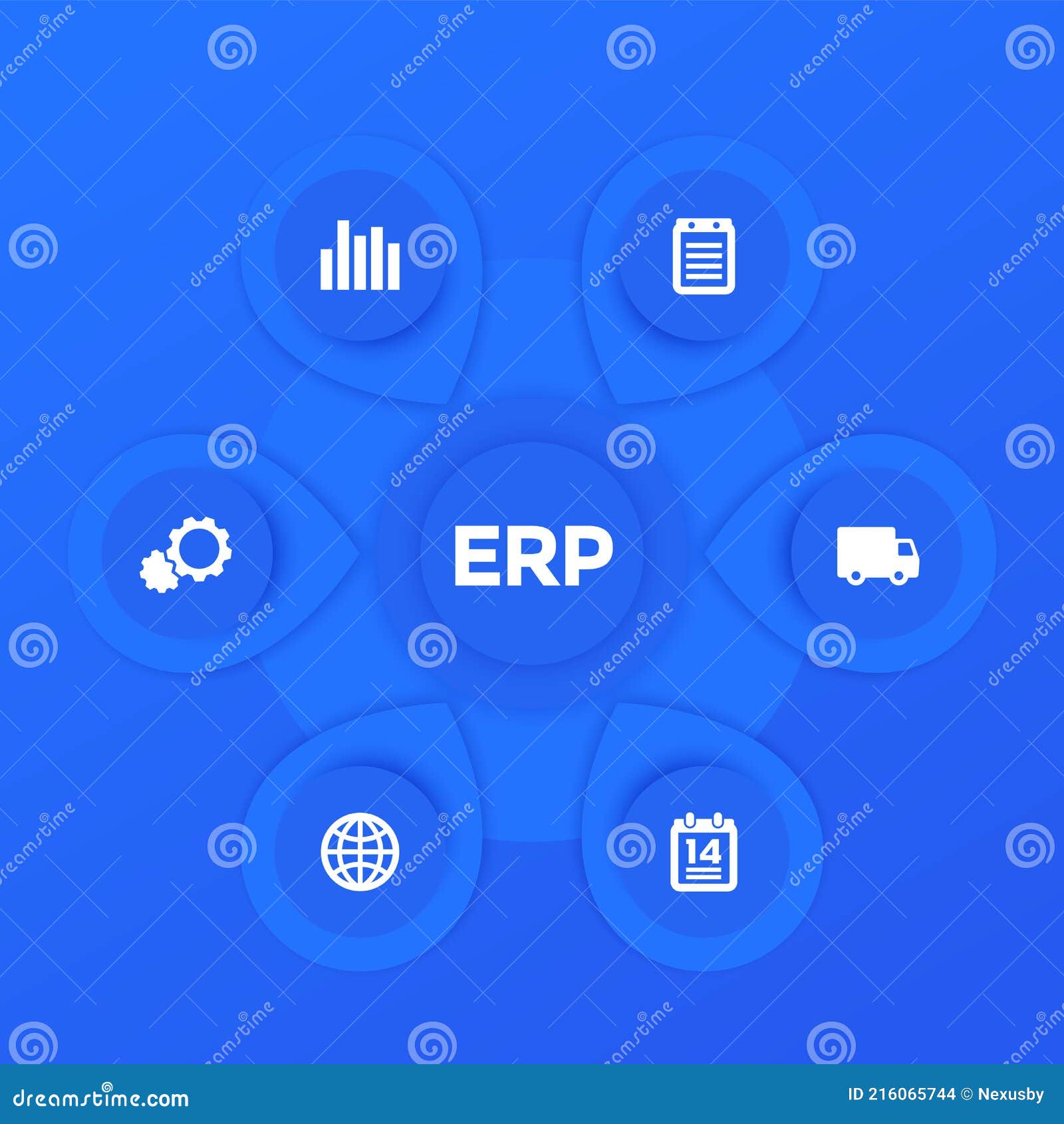 ERP Software Infographics Vector Template Design Stock Vector ...