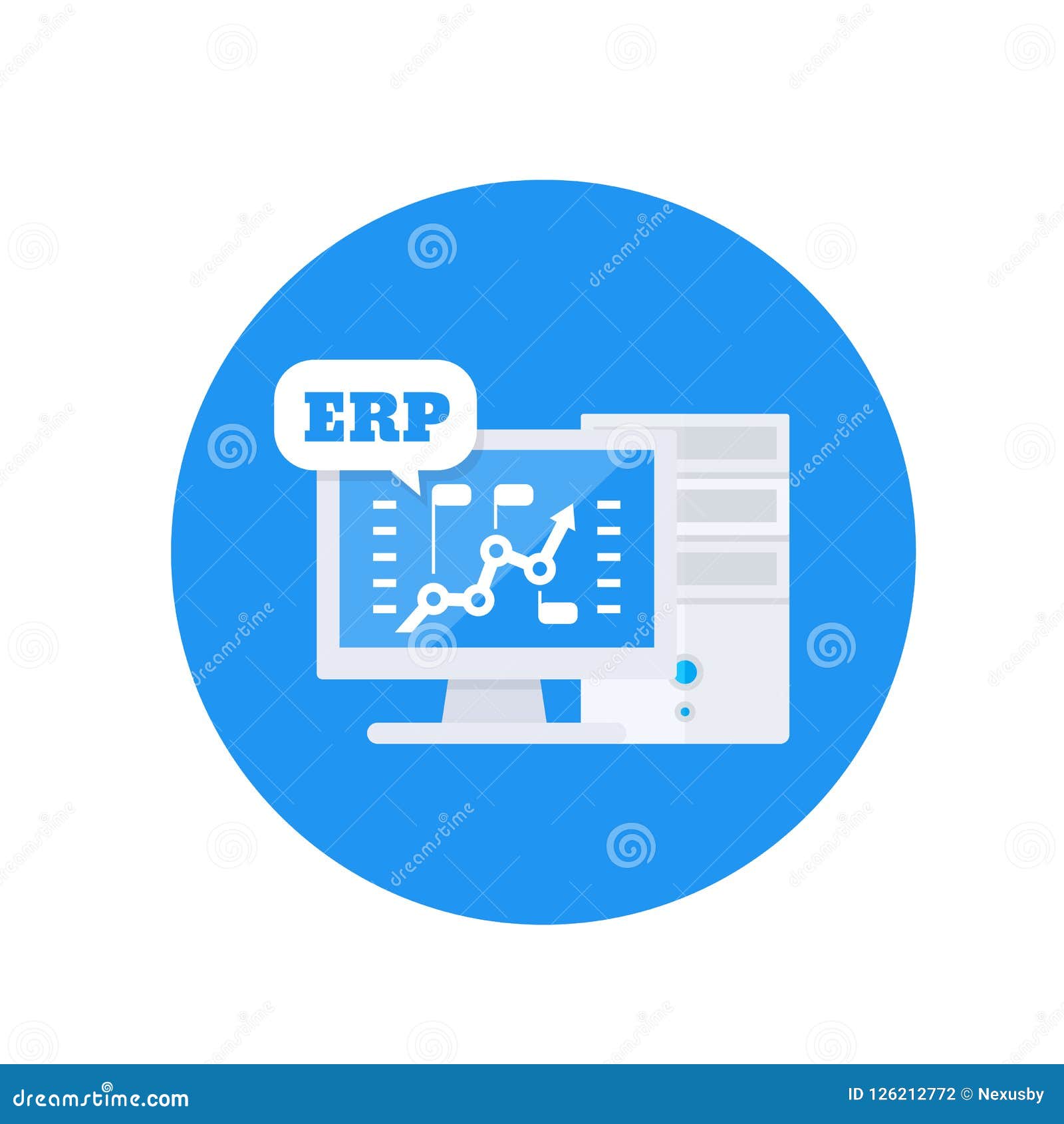 ERP software vector icon stock vector. Illustration of computer - 126212772