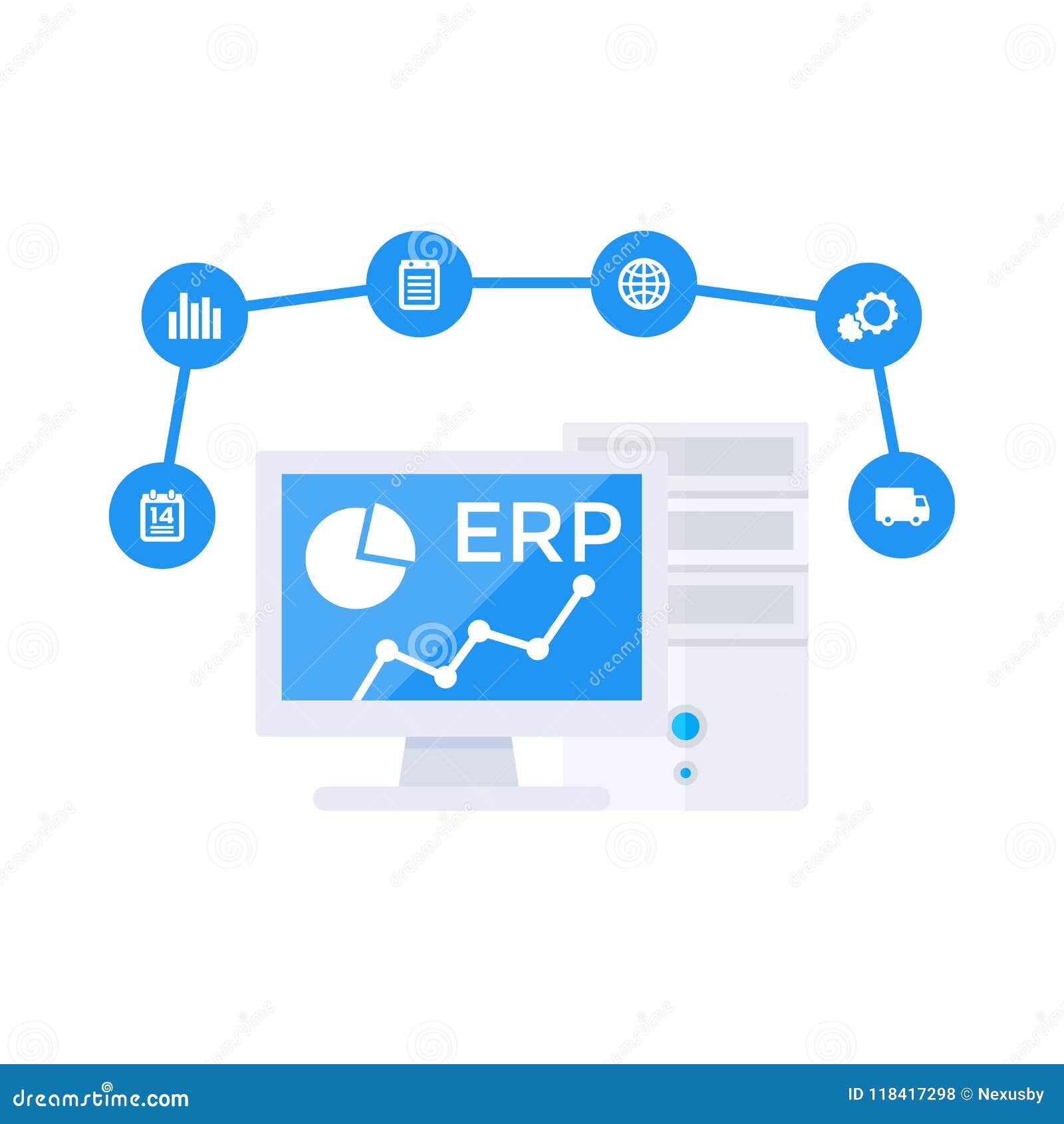 ERP Software Vector Illustration Stock Vector - Illustration of ...