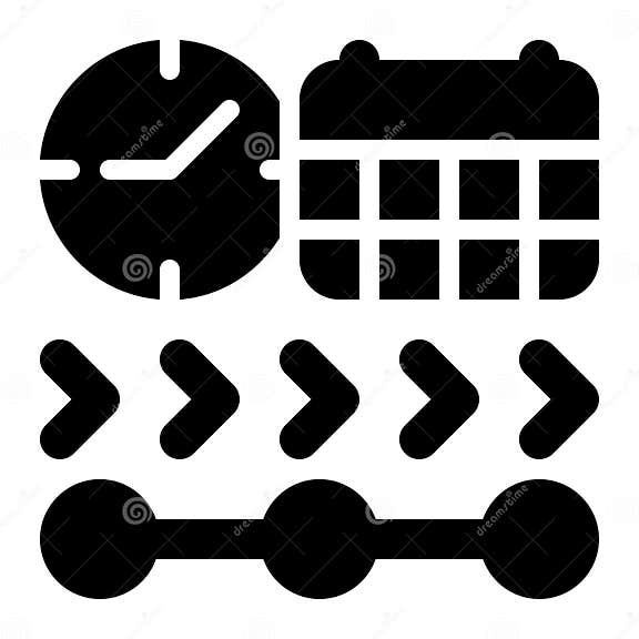Time Tracking, Time Tracker Glyph Solid Icon Stock Vector - Illustration of tracking, clock ...