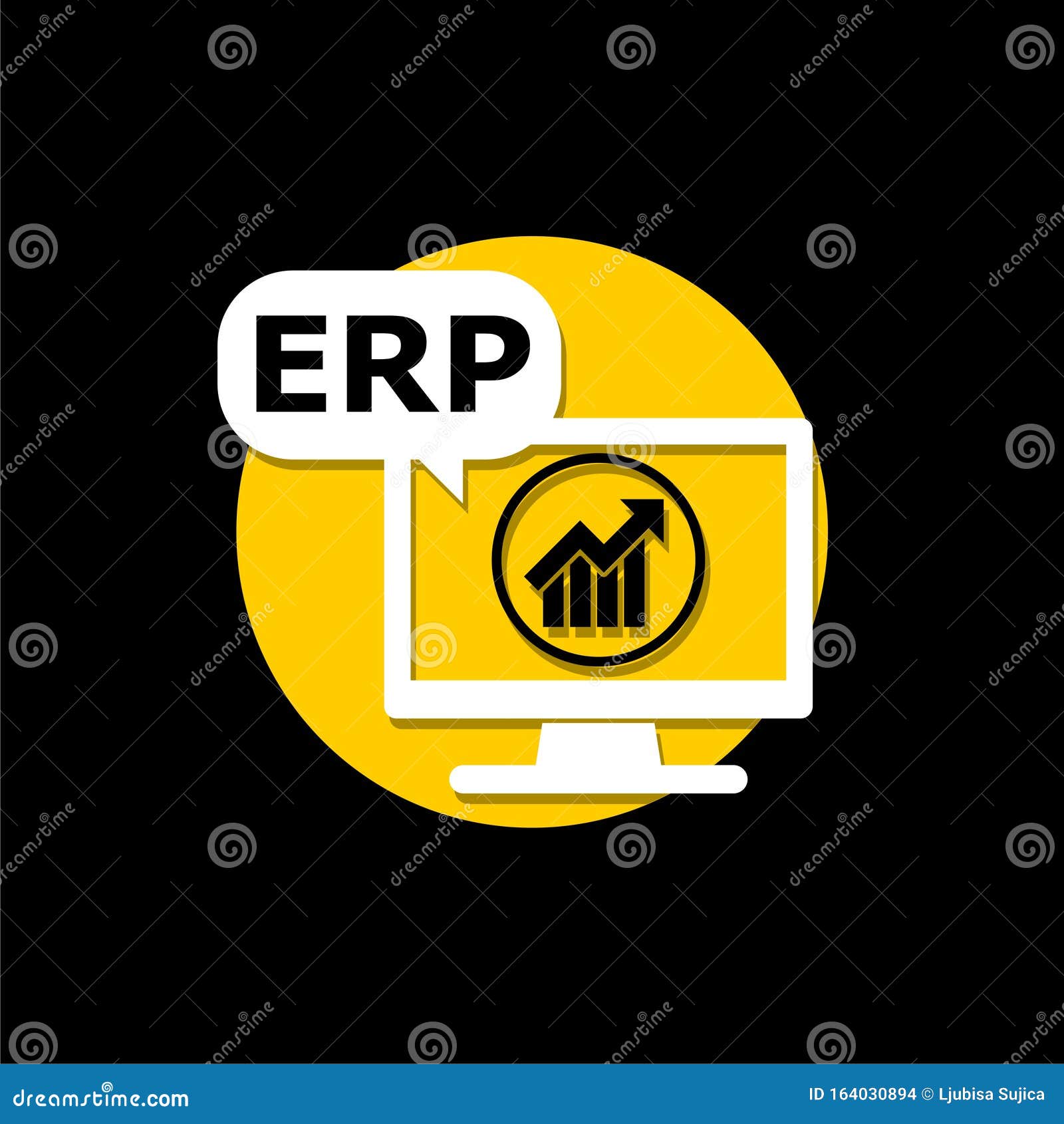ERP System Software Icon Isolated on Black Background Stock Vector ... ERP System Software Icon Isolated on Black Background Stock Vector ...