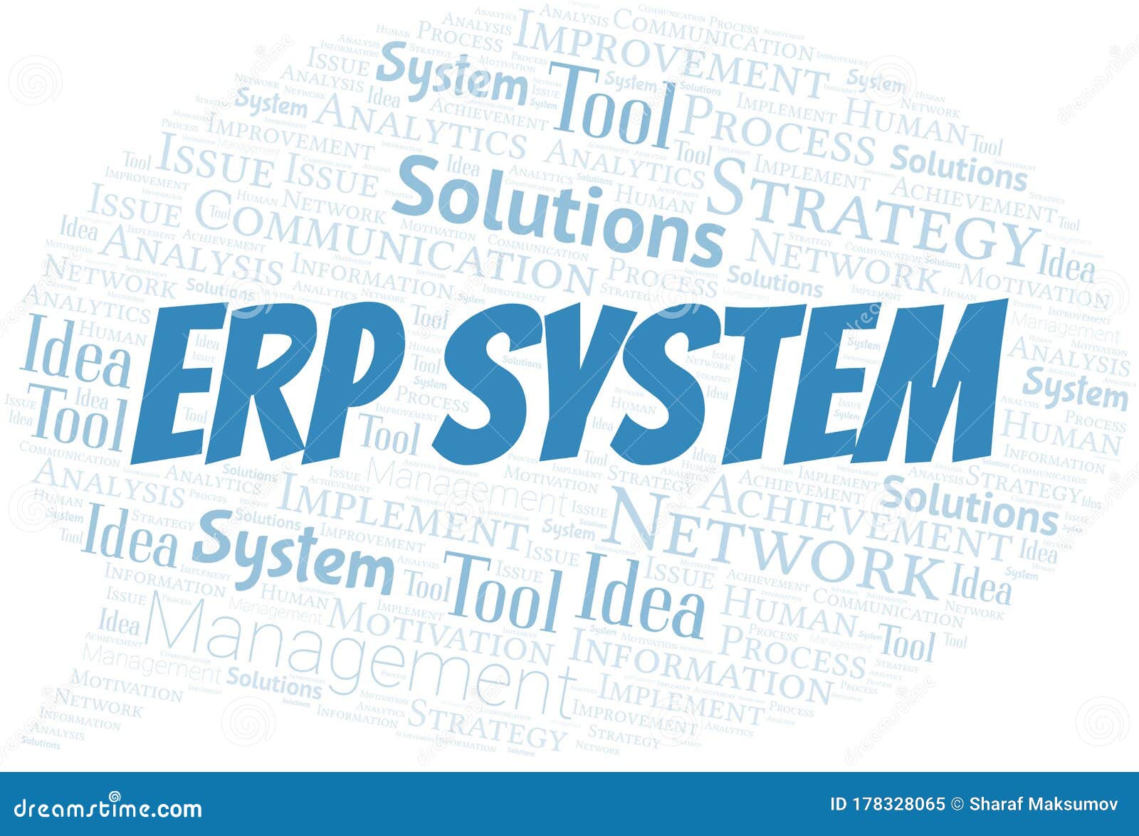 Erp System Typography Vector Word Cloud. Stock Illustration ...
