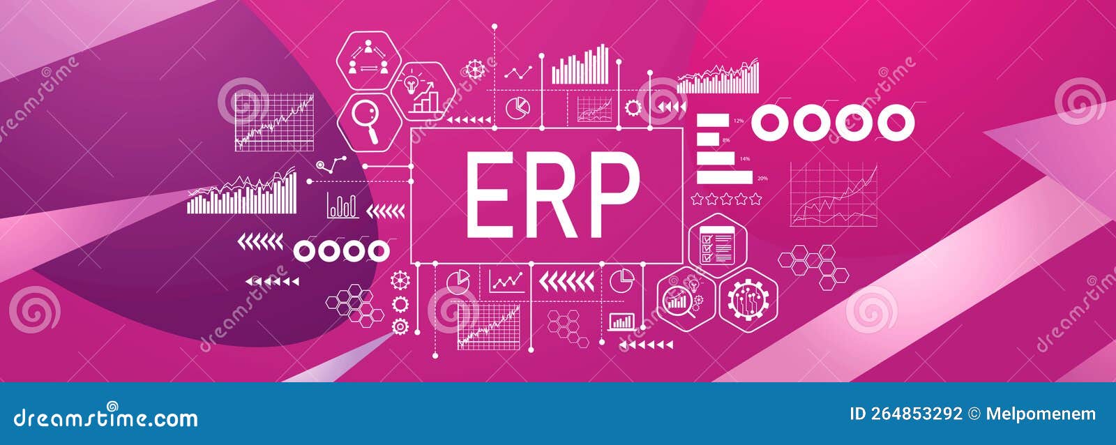 ERP Theme on Geometric Pattern Background Stock Photo - Image of shapes ...