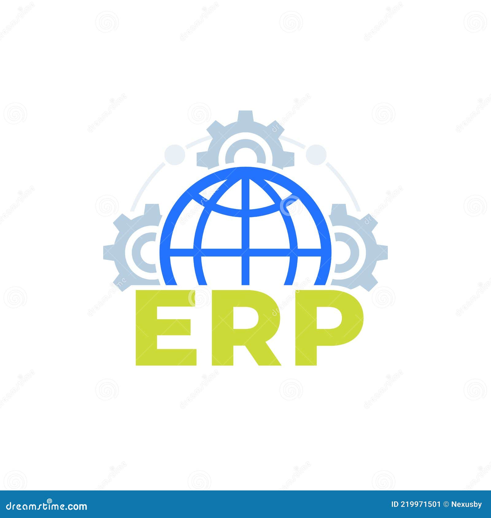 ERP vector icon on white stock vector. Illustration of solution - 219971501