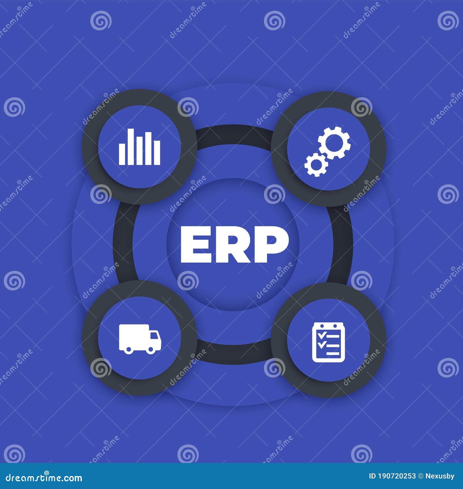 ERP Vector Infographics, Enterprise Resource Planning Stock Vector ...