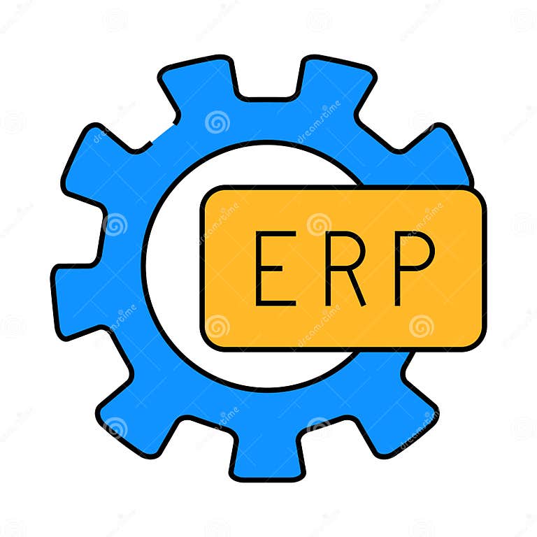 Erp Working Processing Icon Color Illustration Stock Vector ...
