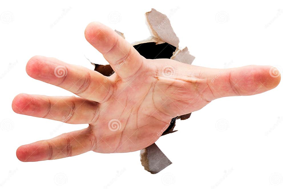Erreichen der Hand stockfoto. Bild von sprung, loch, geste - 85527486