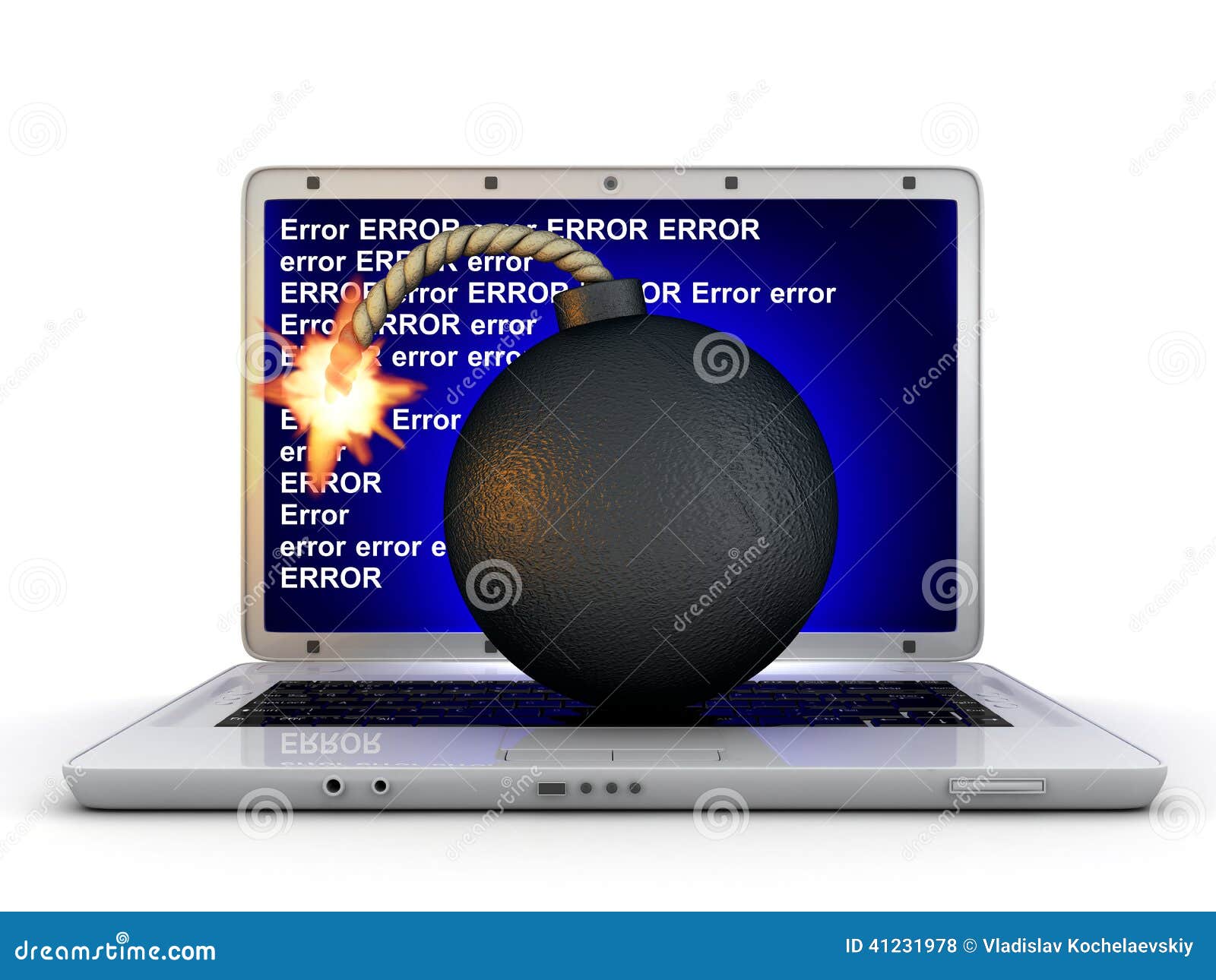 Erreur D'ordinateur Portable Illustration Stock - Illustration du cassé ...