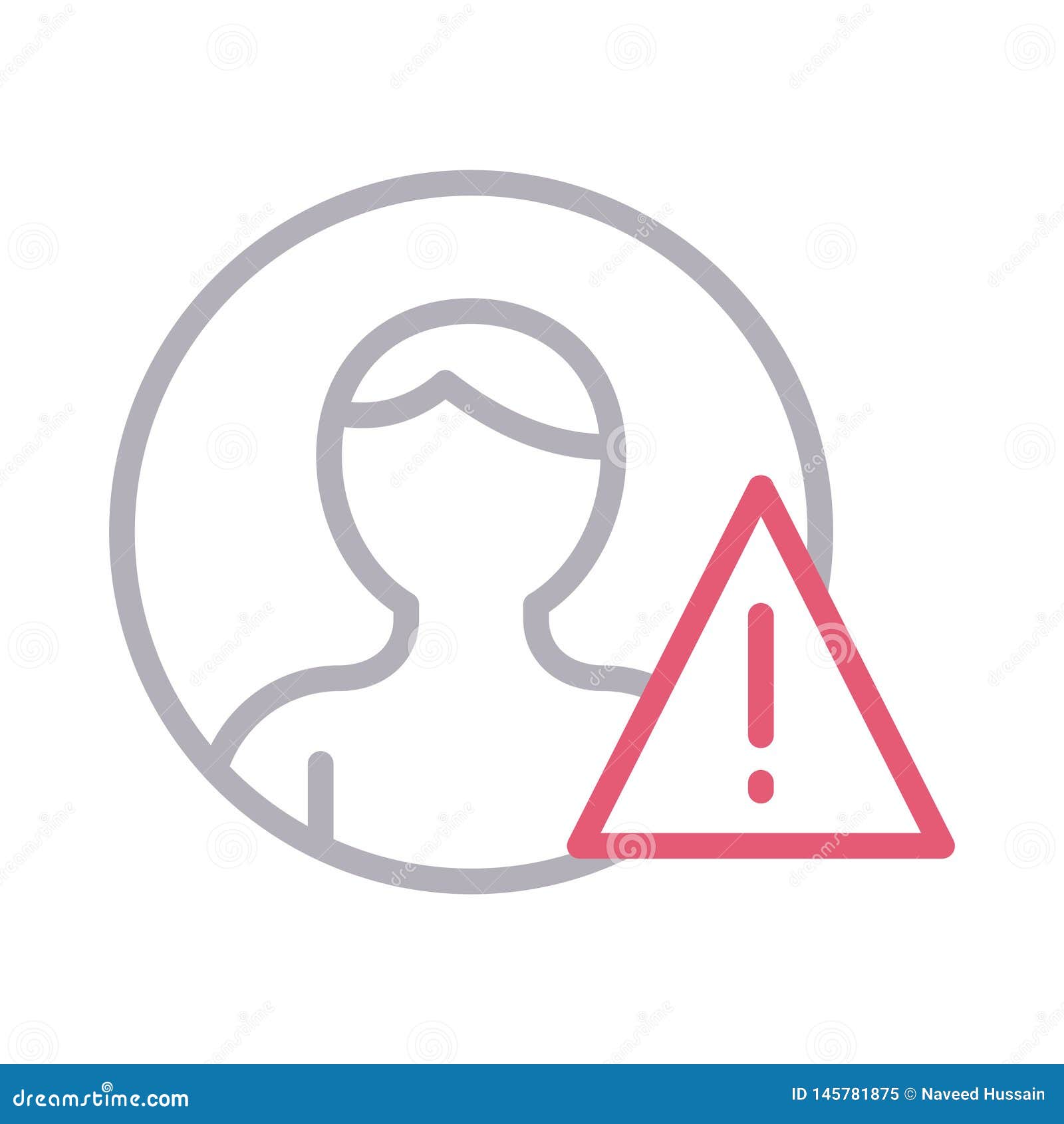 Error Account Thin Color Line Vector Icon Stock Vector - Illustration ...