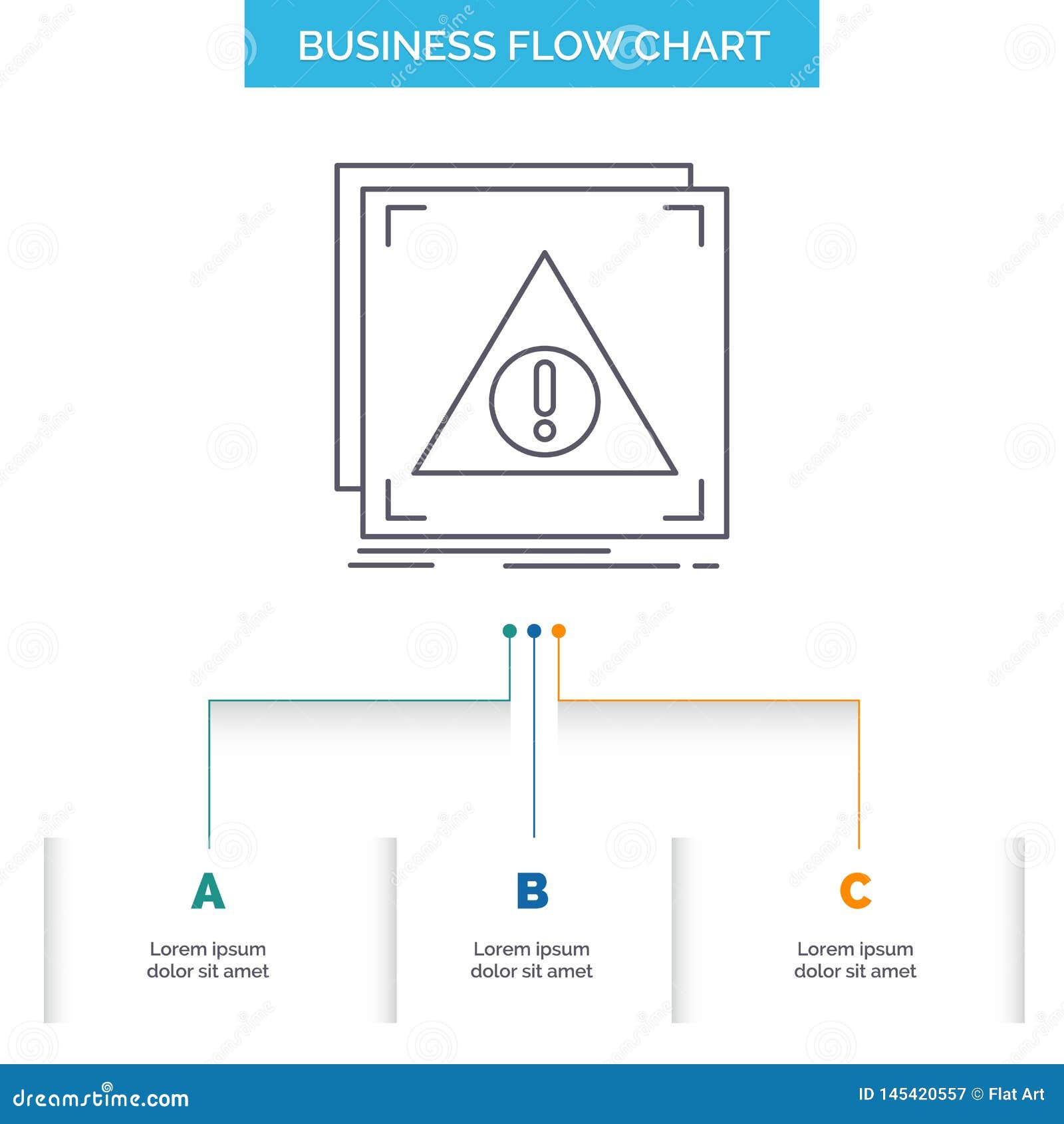 Error, Application, Denied, Server, Alert Business Flow Chart Design with 3 Steps. Line Icon for ...