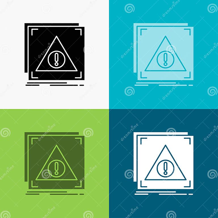 Error, Application, Denied, Server, Alert Icon Over Various Background. Glyph Style Design ...