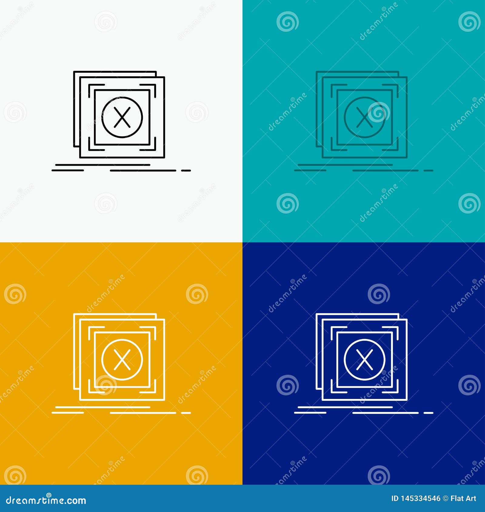 Error, Application, Message, Problem, Server Icon Over Various Background. Line Style Design ...