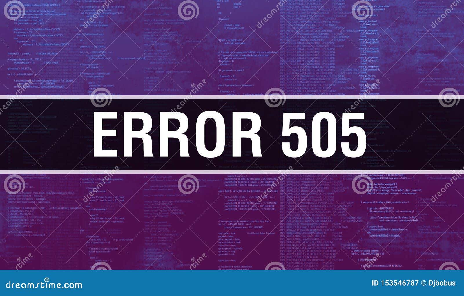 Error 505 With Binary Code Digital Technology Background Abstract Background With Program Code 0707