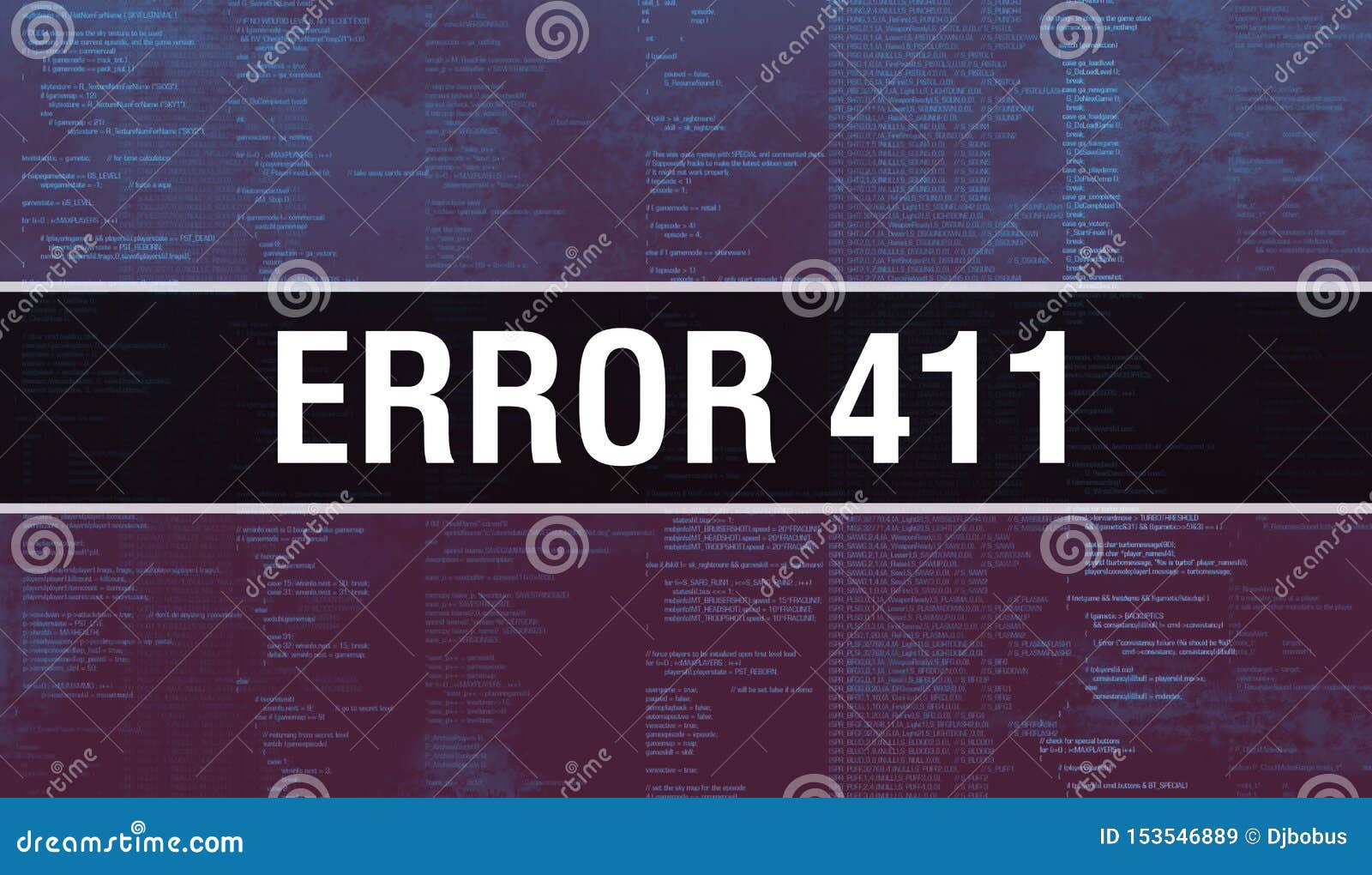 Error 411 with Binary Code Digital Technology Background. Abstract ...