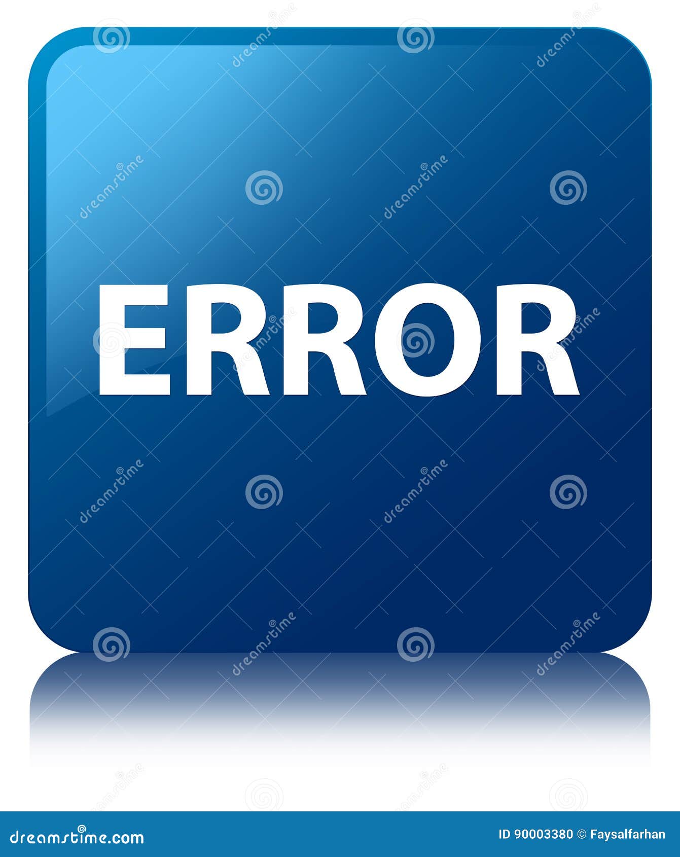 Error blue square button stock illustration. Illustration of square ...