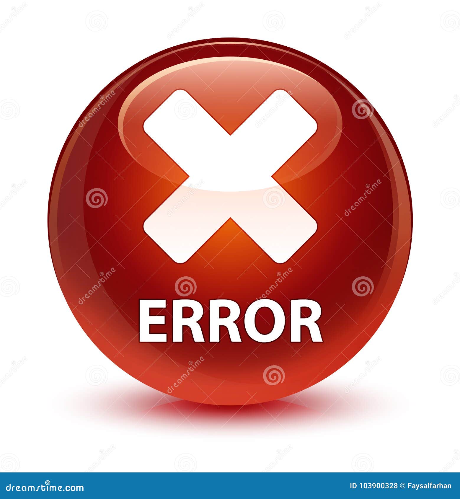 Error (cancel Icon) Glassy Brown Round Button Stock Illustration ...