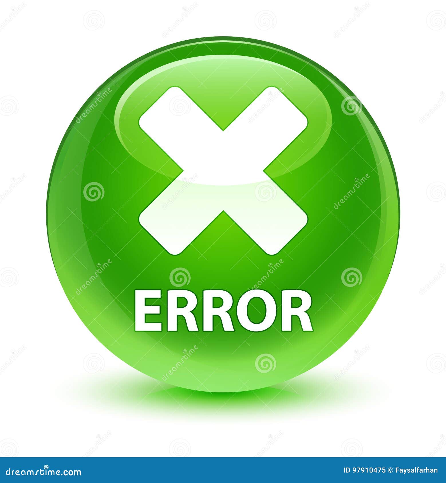Error (cancel Icon) Glassy Green Round Button Stock Illustration ...