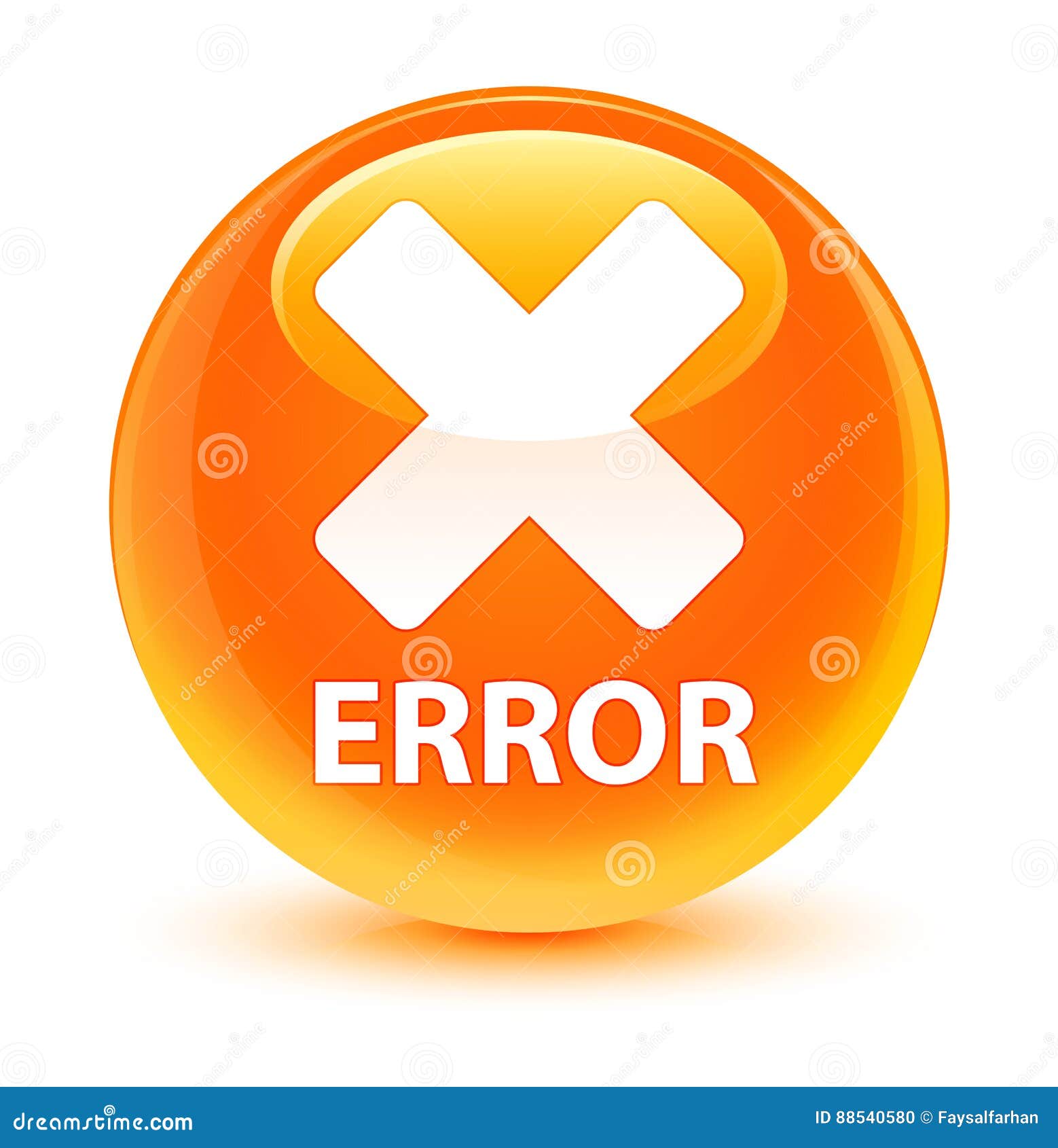 Error (cancel Icon) Glassy Orange Round Button Stock Illustration ...