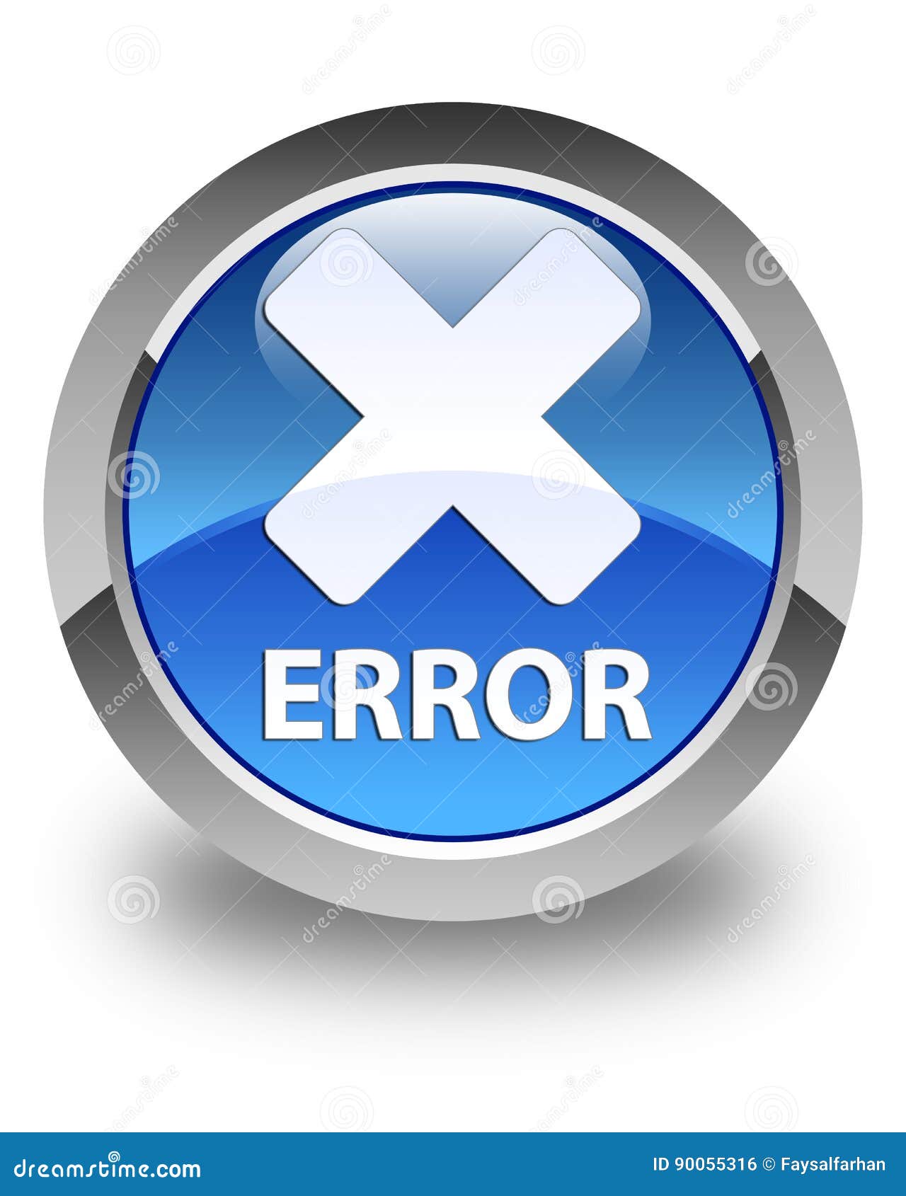 Error (cancel Icon) Glossy Blue Round Button Stock Illustration ...