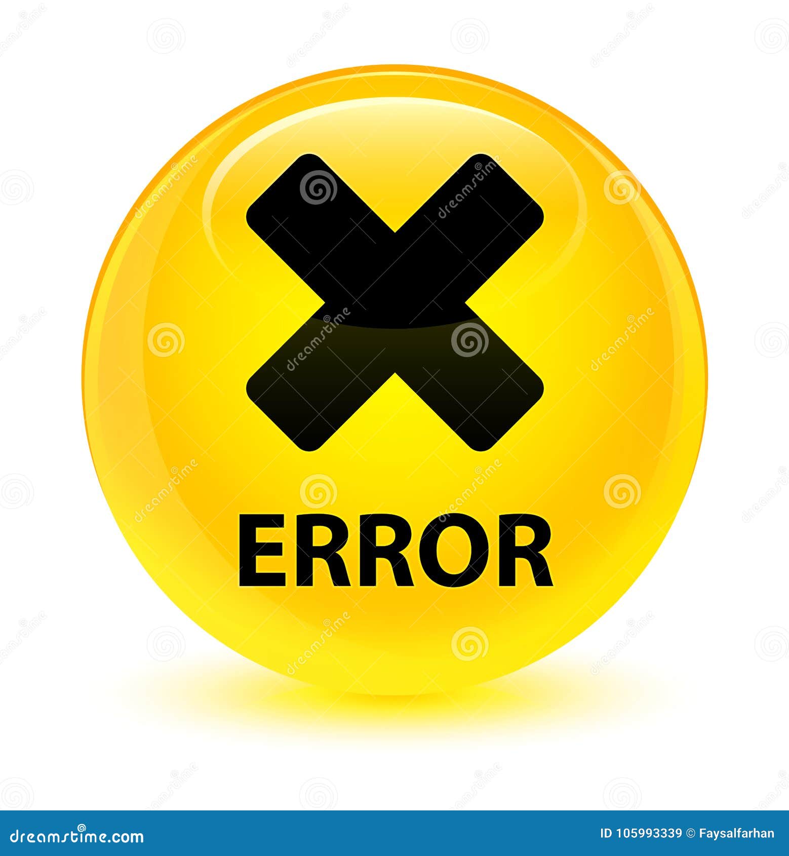 Error (cancel Icon) Glassy Yellow Round Button Stock Illustration ... Error (cancel Icon) Glassy Yellow Round Button Stock Illustration ...