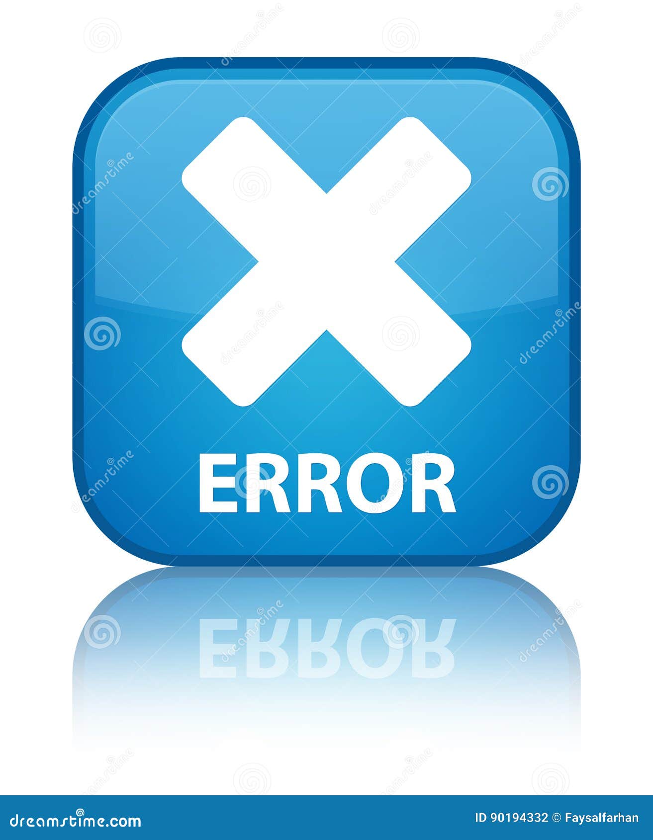 Error (cancel Icon) Special Cyan Blue Square Button Stock Illustration ...