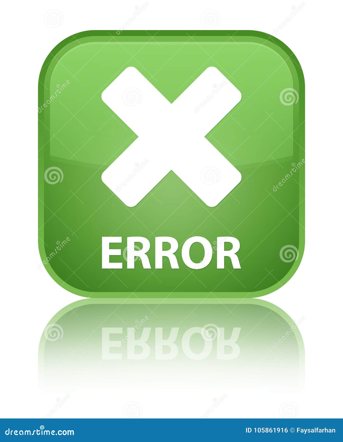 Error (cancel Icon) Special Soft Green Square Button Stock Illustration ...