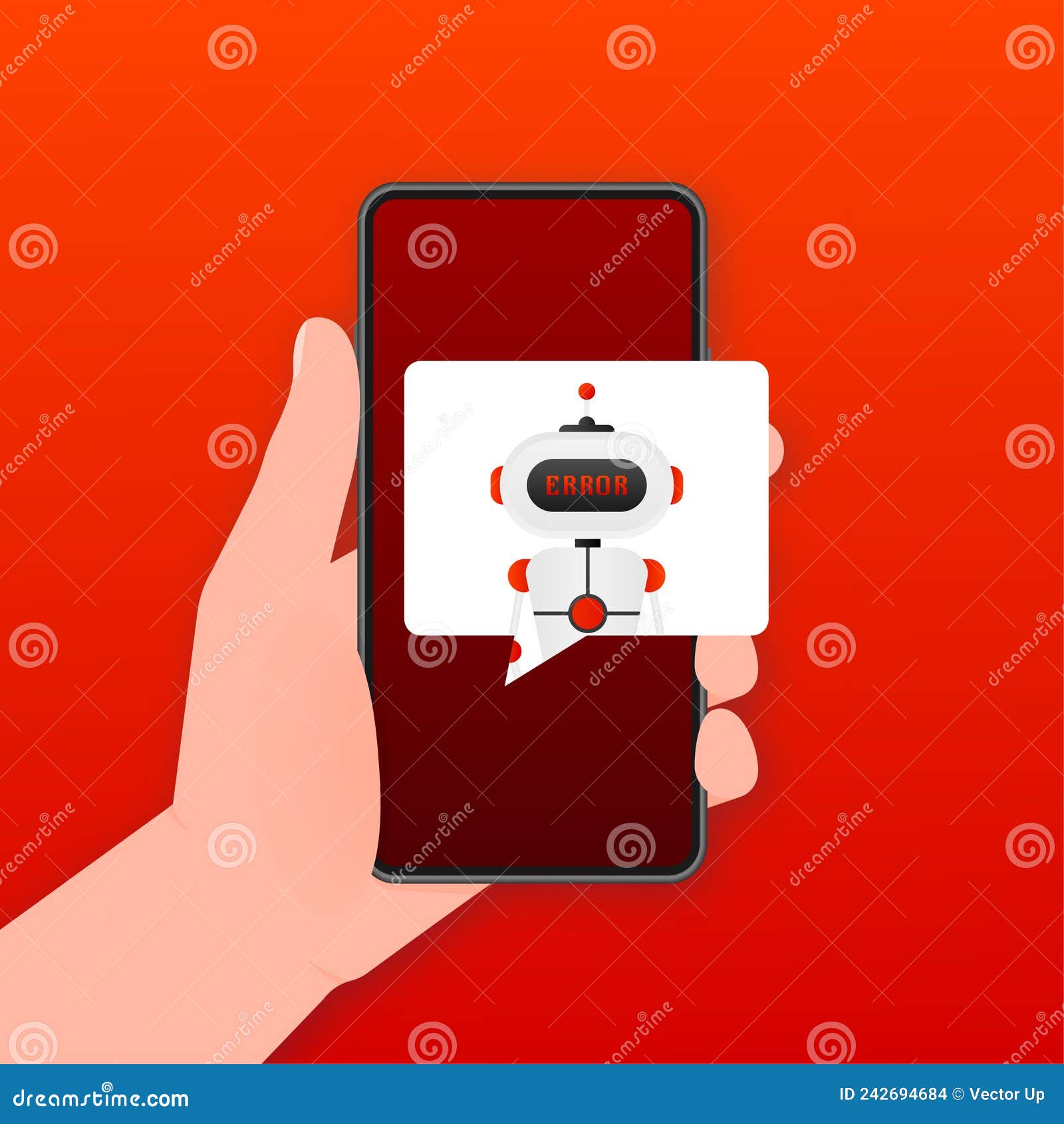 Error Chatbot Glyph Icon. Silhouette Symbol. Talkbot with Error in ...