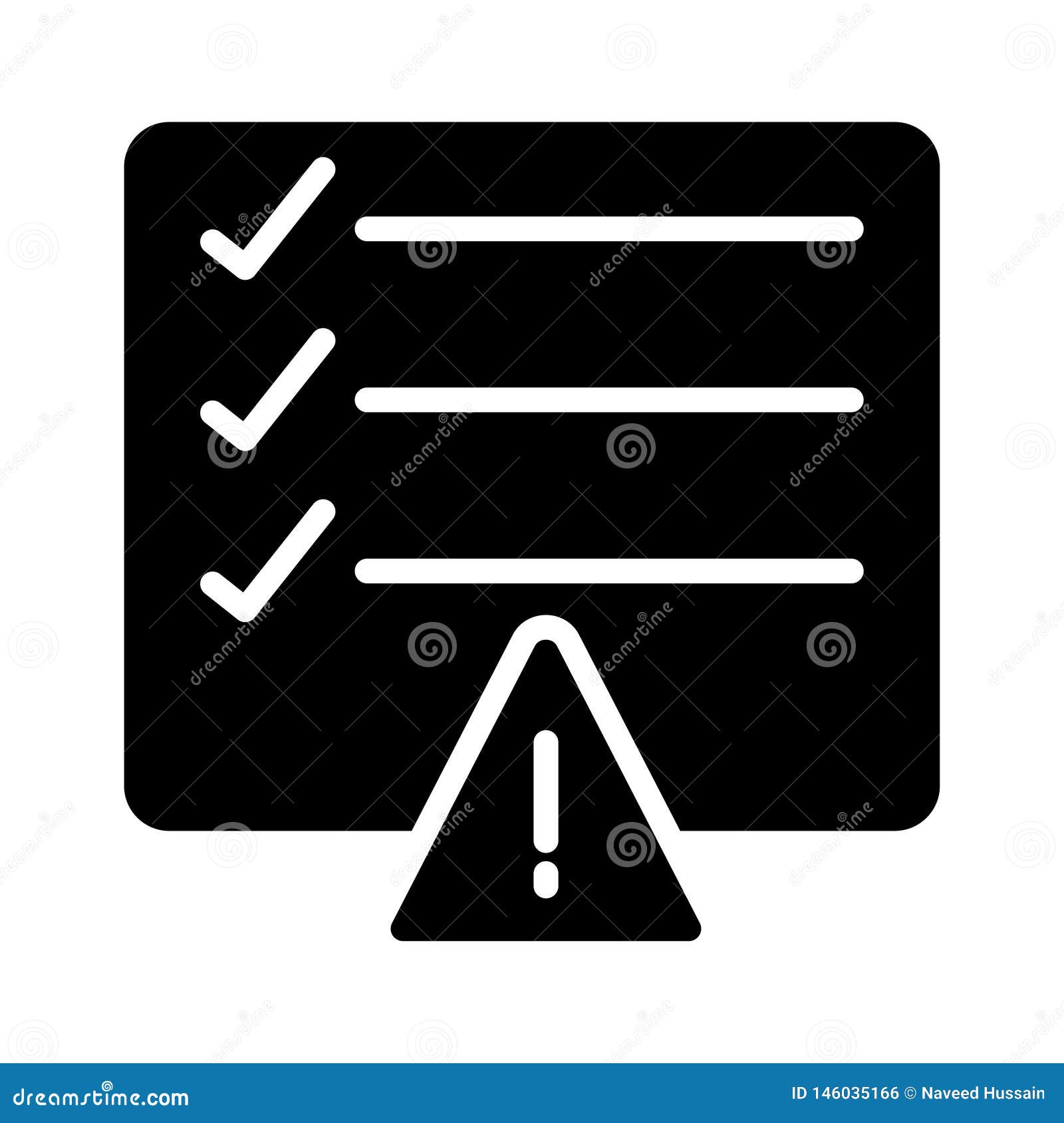 Error Checklist Glyph Flat Vector Icon Stock Vector - Illustration of ...