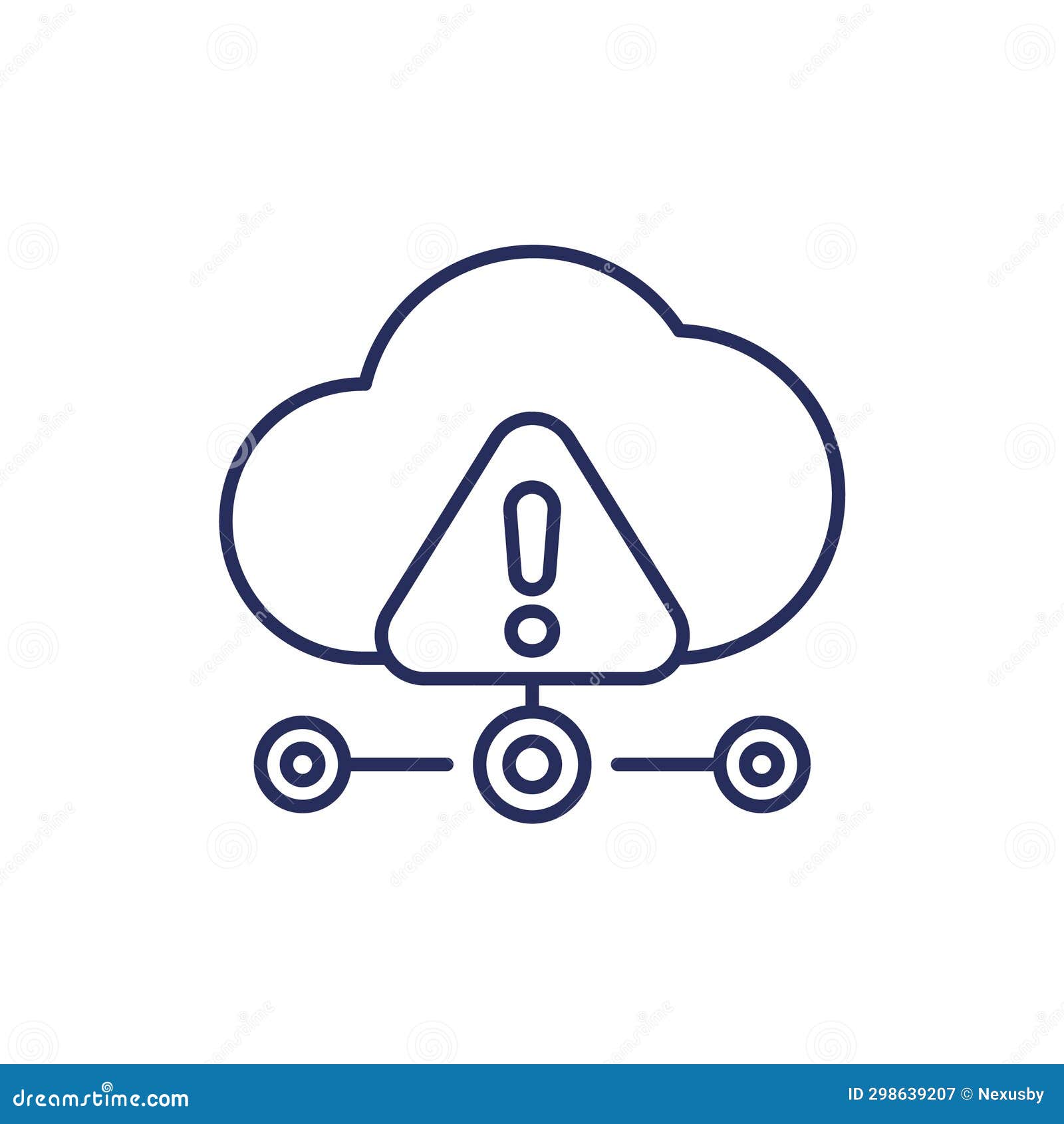 Error in a cloud line icon stock illustration. Illustration of danger ...