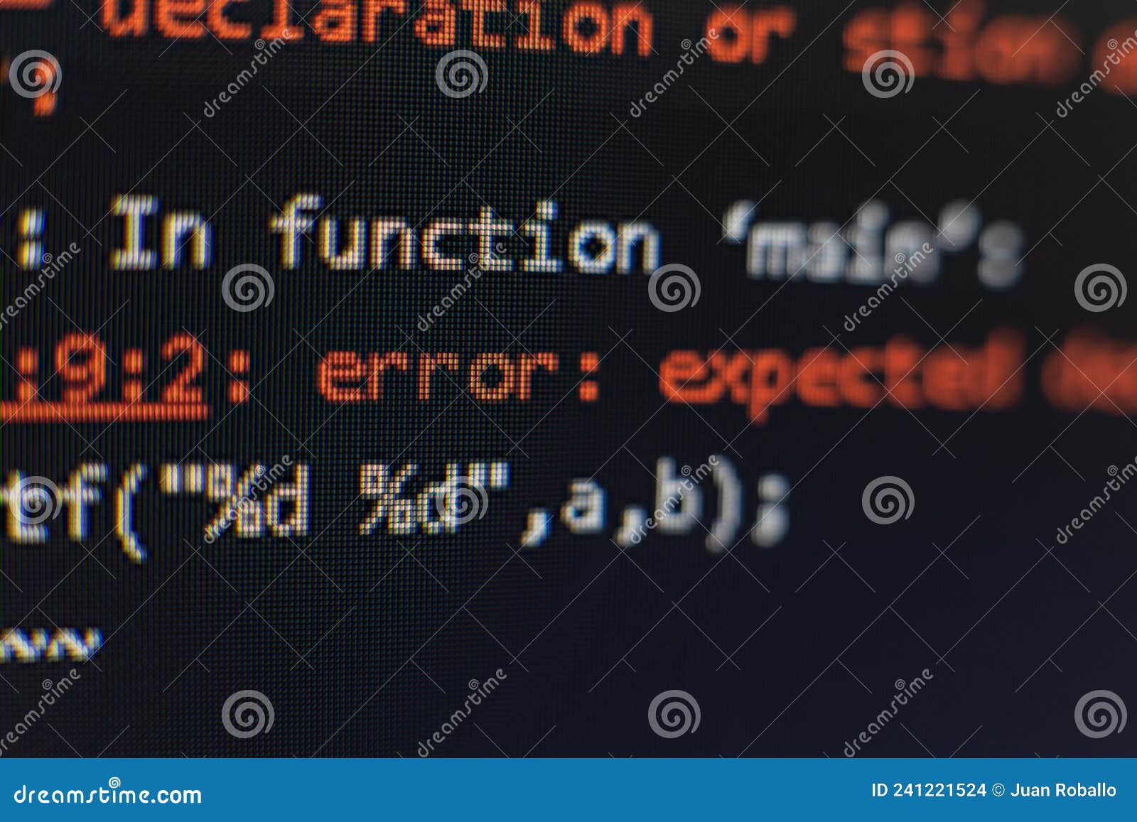 Error Code on a Screen. Programming Language Stock Photo - Image of ...