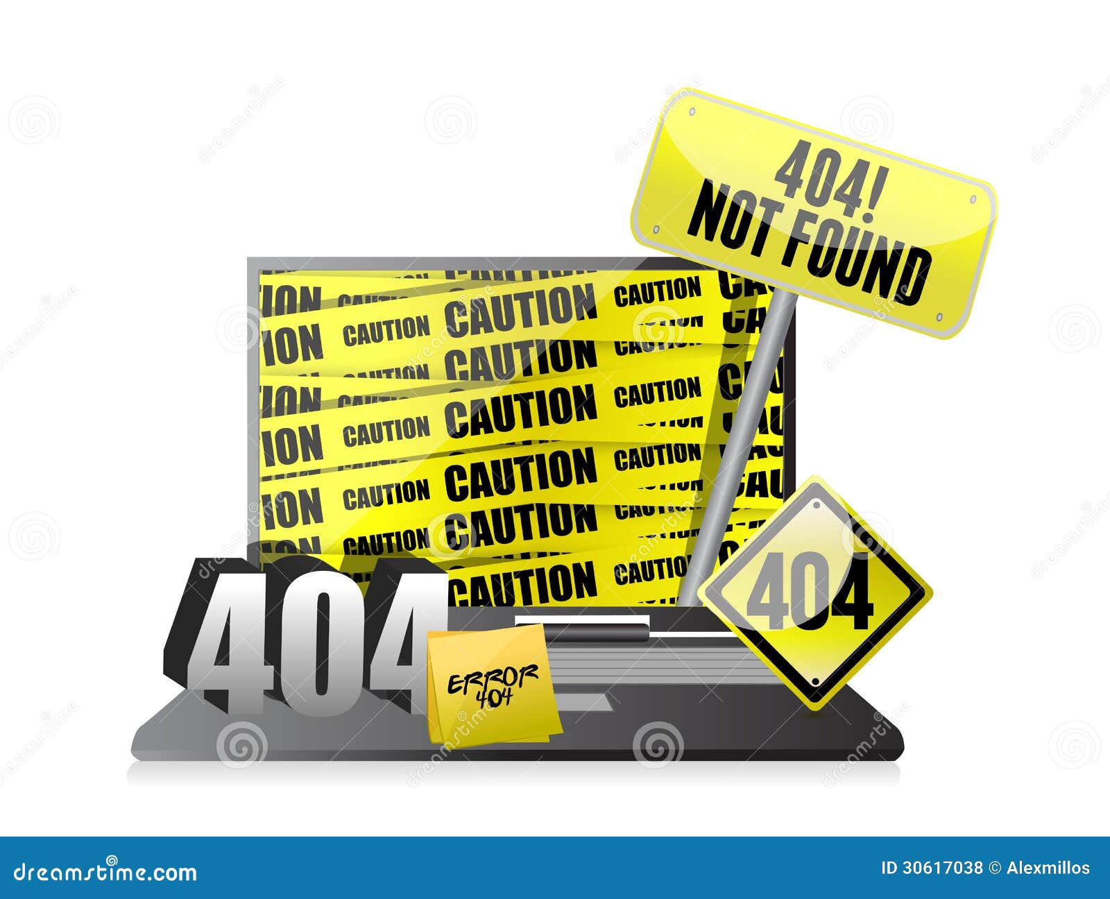 404 Error Display On A Laptop. Royalty Free Stock Photos - Image: 30617038
