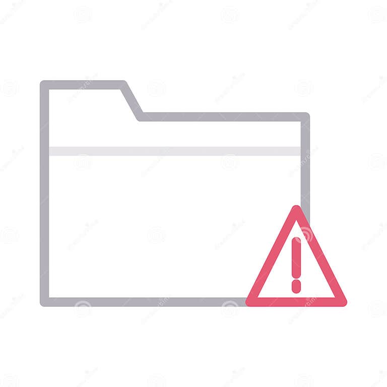 Error Folder Thin Color Line Vector Icon Stock Vector - Illustration of ...