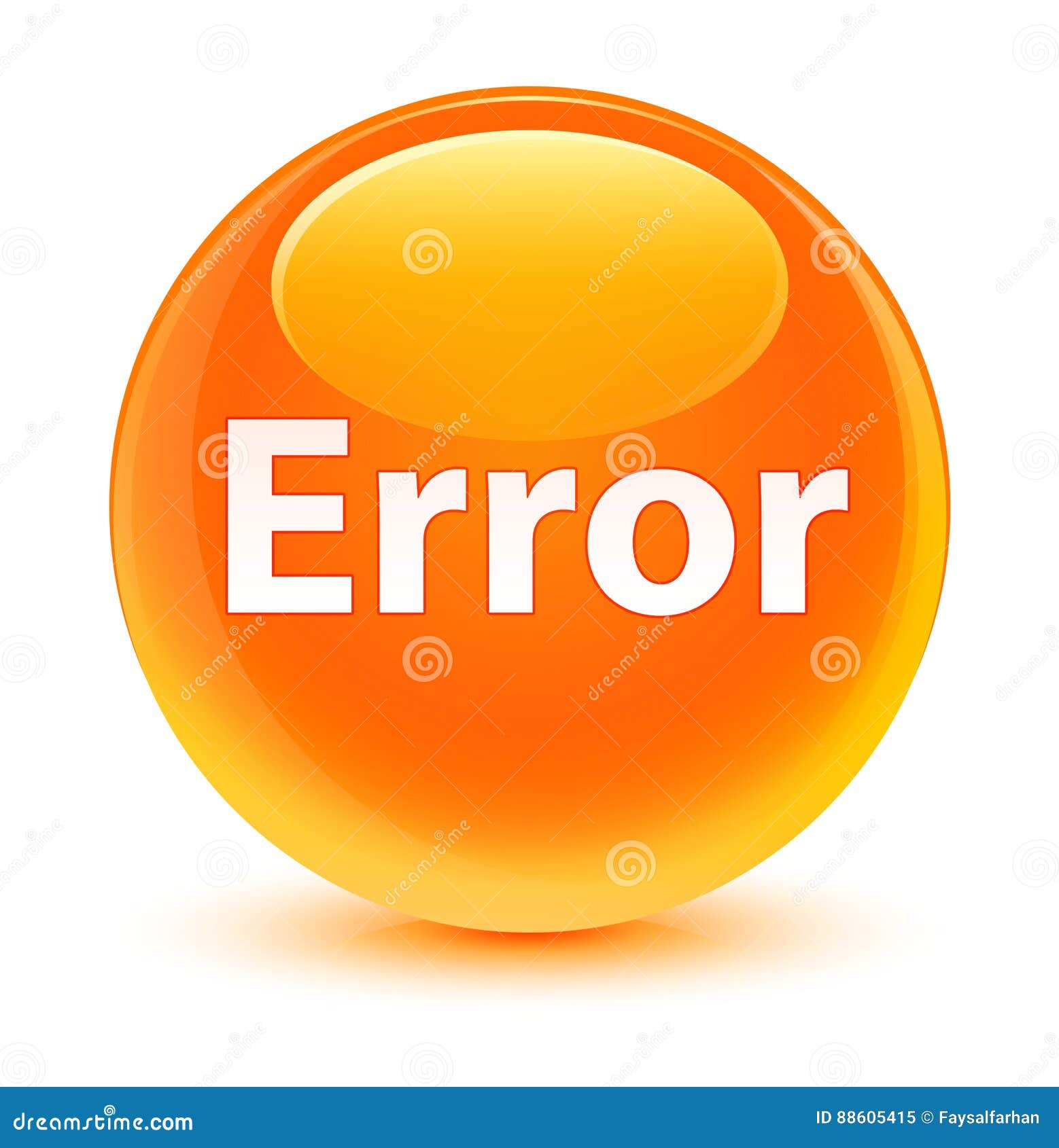 Error Glassy Orange Round Button Stock Illustration - Illustration of ...