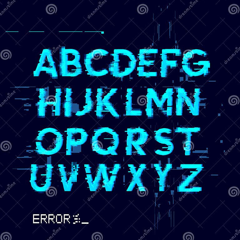 Error Glitch Letters stock vector. Illustration of decoration - 86759982