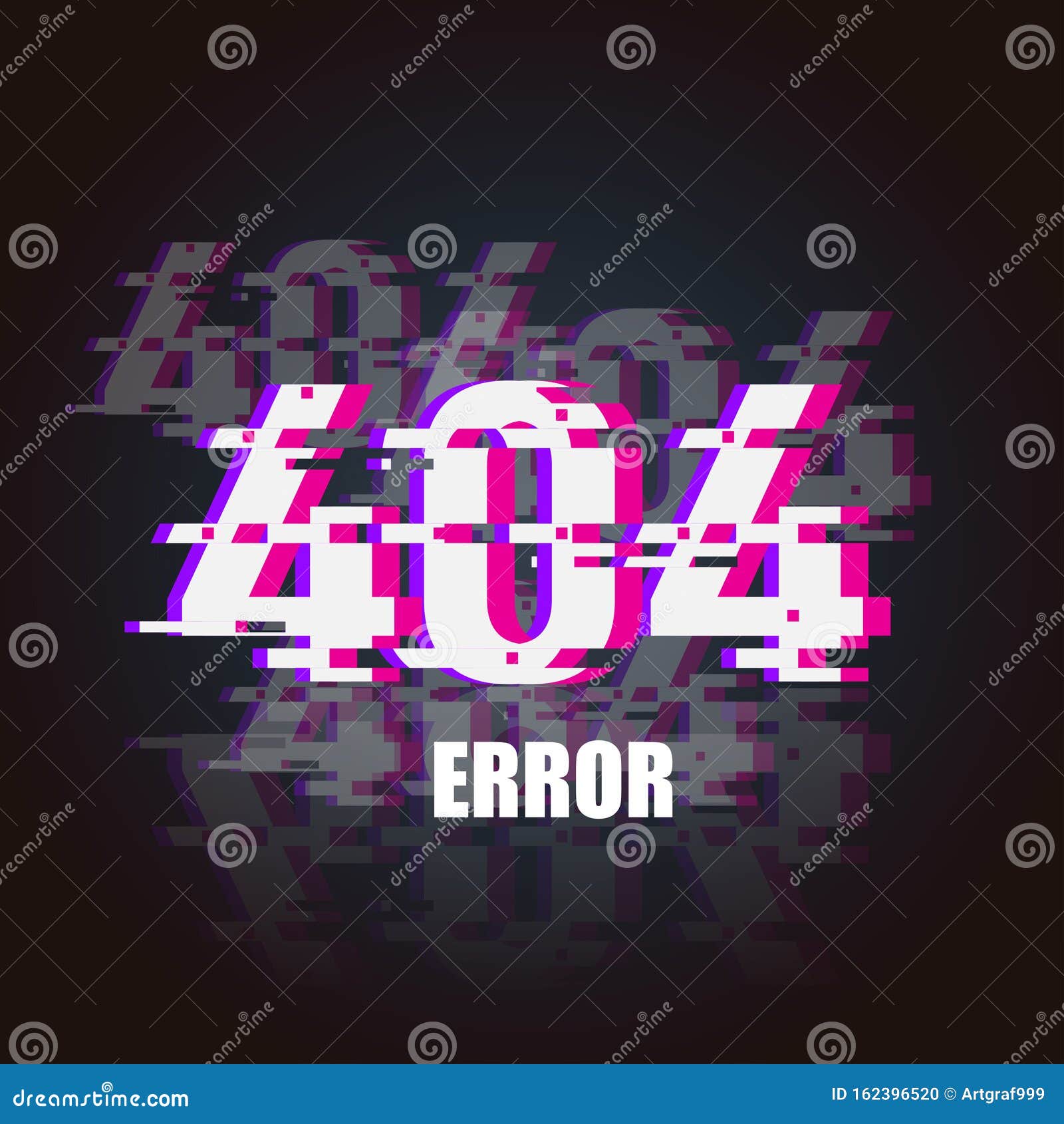 Glitch Neon Set On Retro Background. Frame Design With Color ...