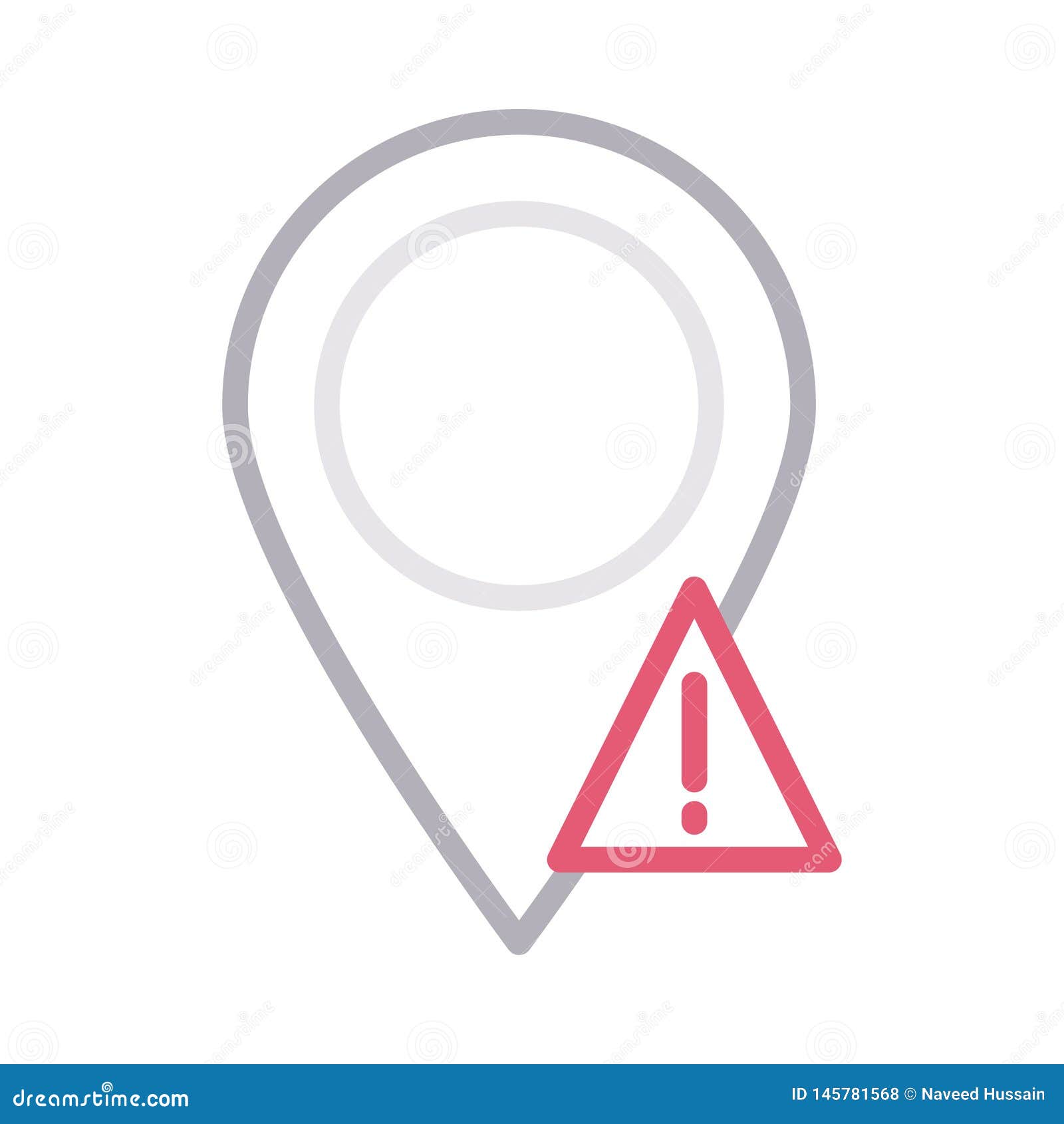 Error Gps Thin Color Line Vector Icon Stock Vector - Illustration of ...