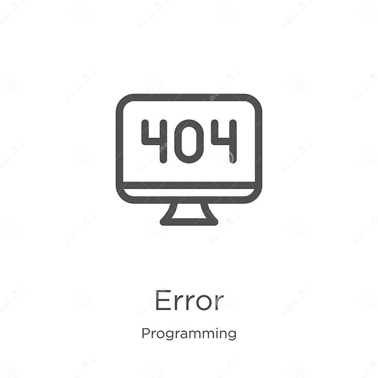 Error Icon Vector from Programming Collection. Thin Line Error Outline ...