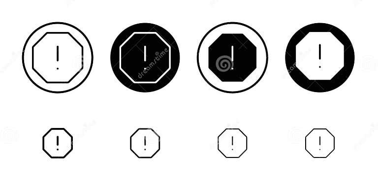 Error Icon Outline Vector for Web Ui Stock Illustration - Illustration ...