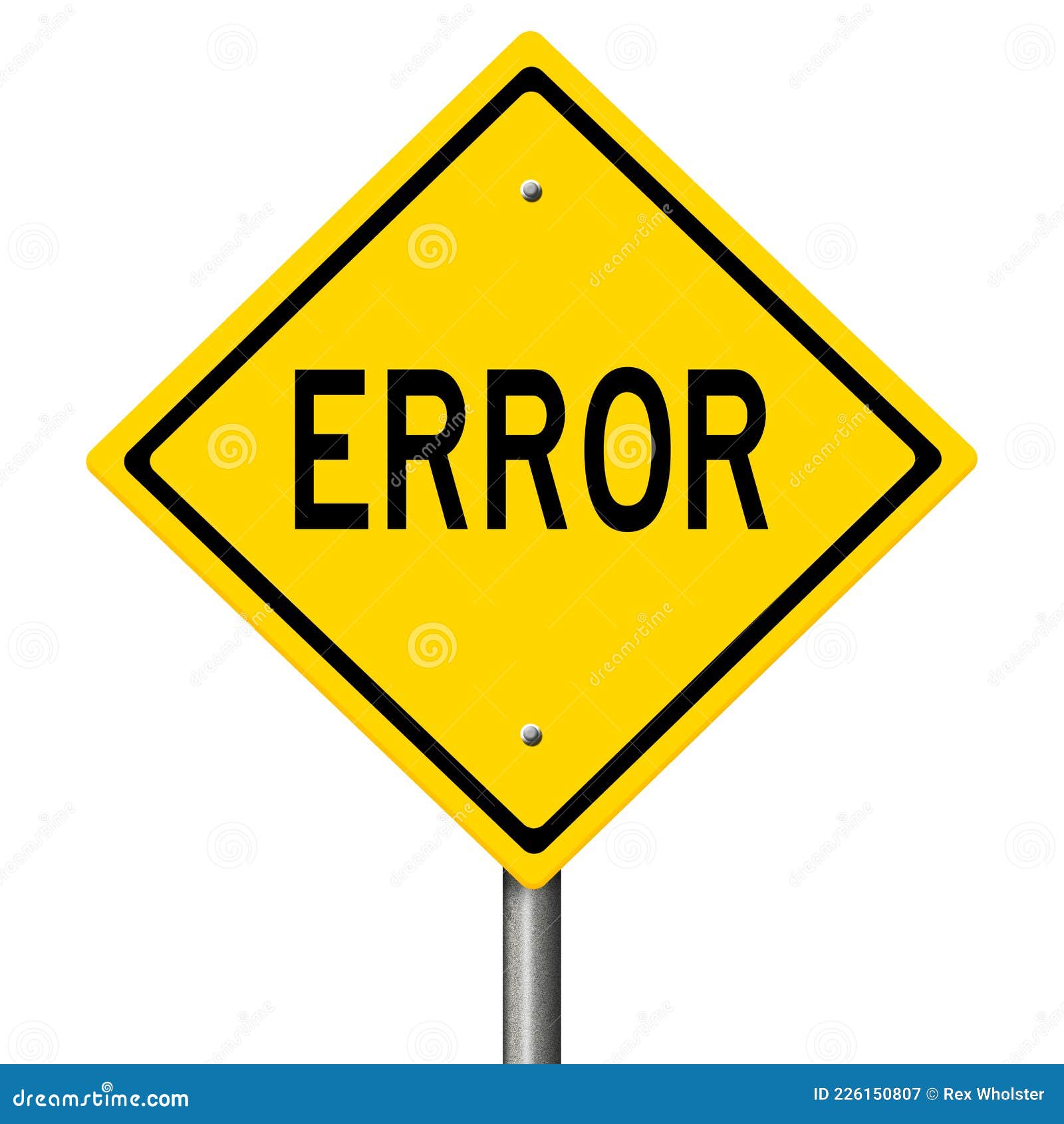 Rendering of a Yellow Highway Sign with Error Message Stock ...