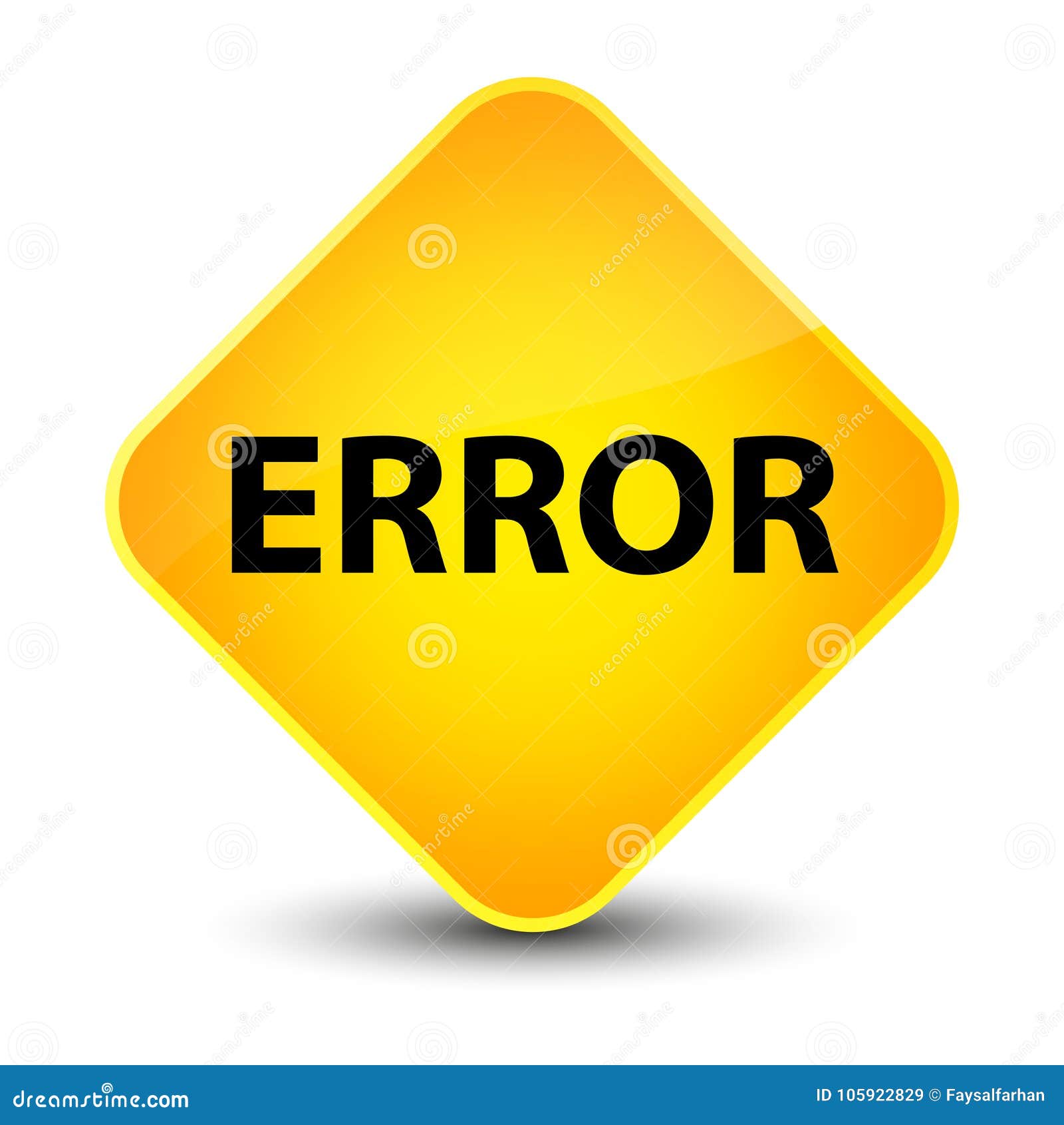 Error Elegant Yellow Diamond Button Stock Illustration - Illustration ...