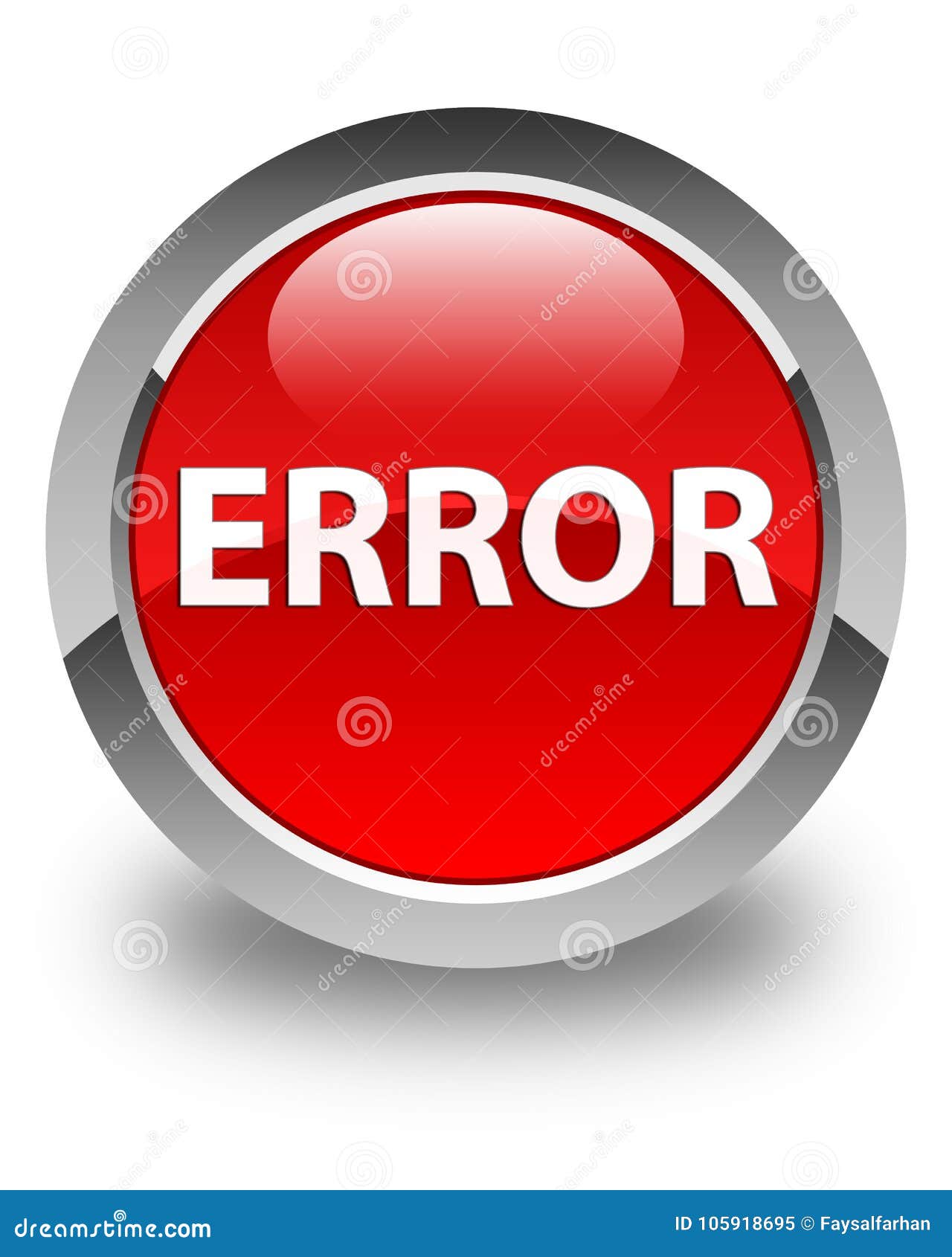 Error Glossy Red Round Button Stock Illustration - Illustration of ...