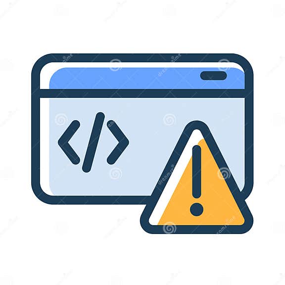 Error Message Alert Code Program Single Isolated Icon with Dash or ...