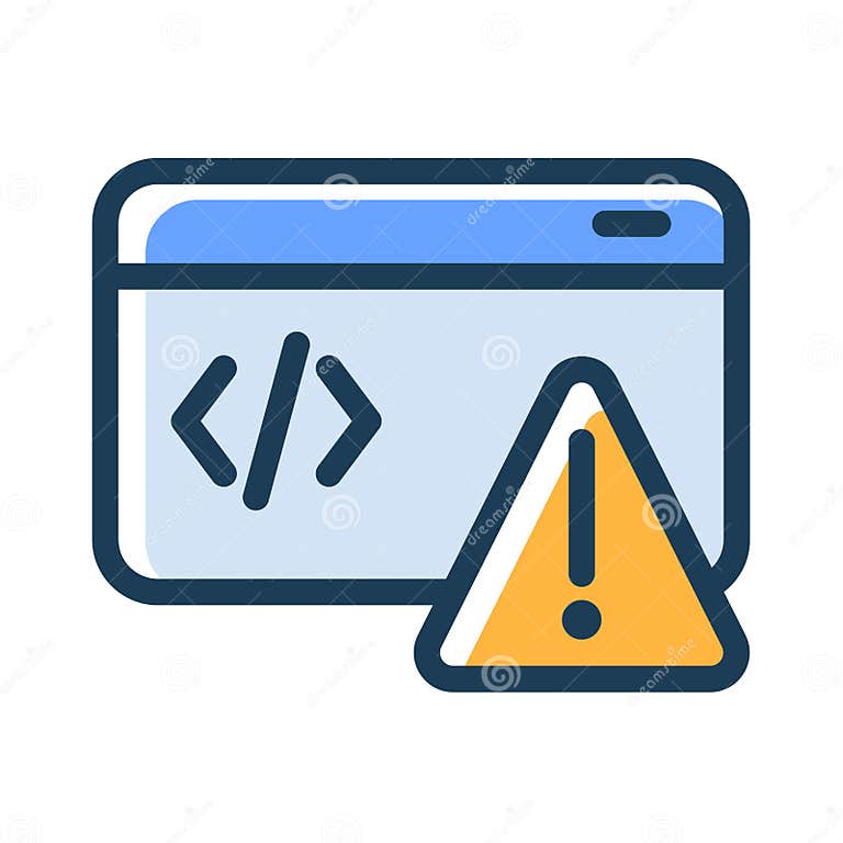 Error Message Alert Code Program Single Isolated Icon with Dash or ...