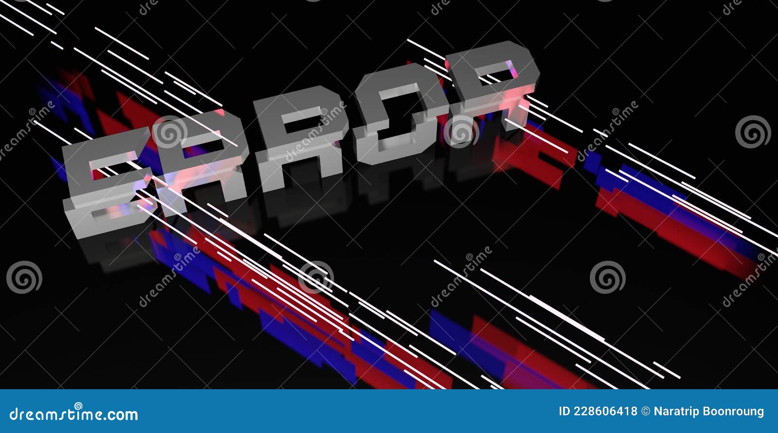 Error Message on Black Background and Neon Light Laser Light 3d ...